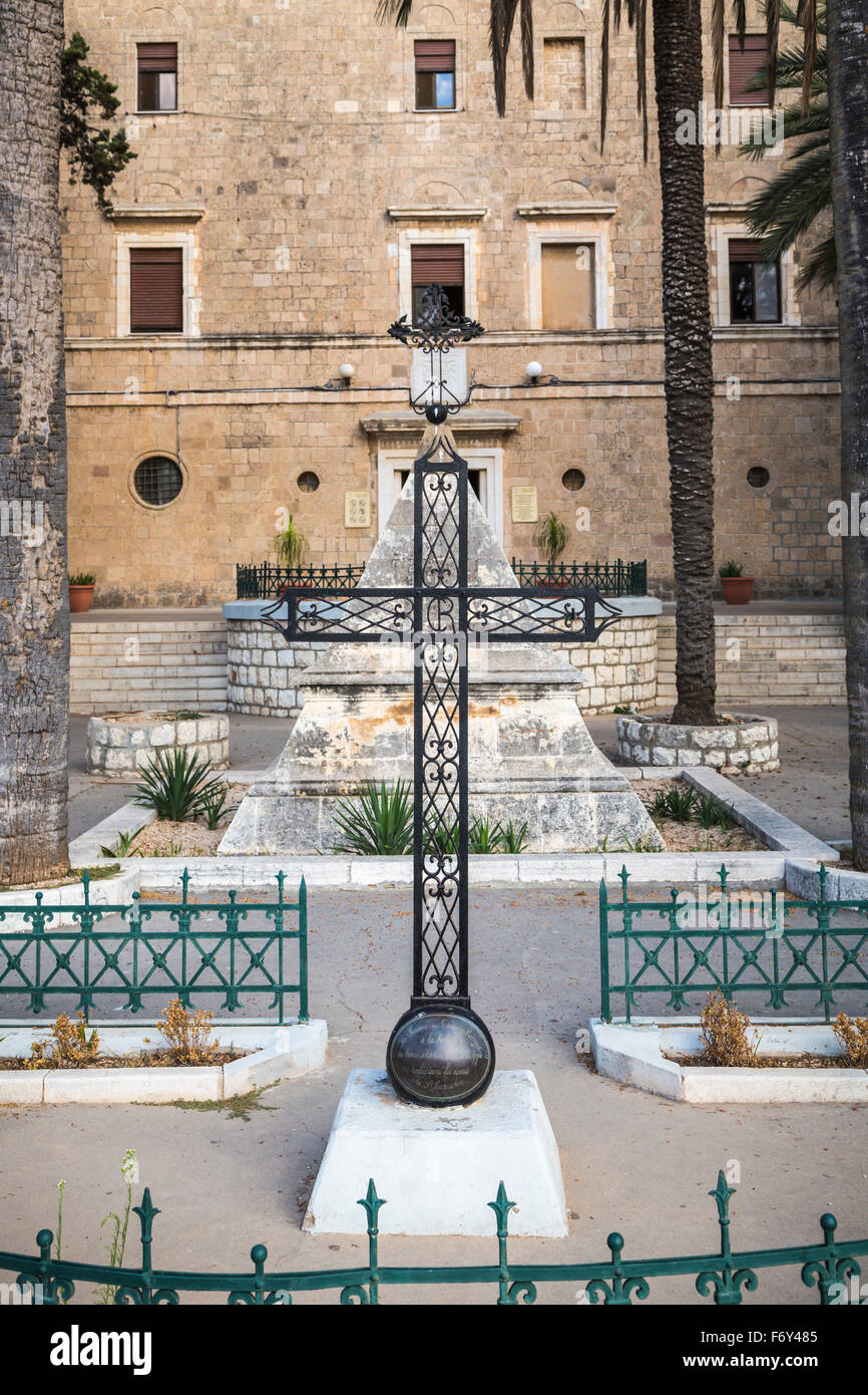 The Stella Maris Carmelite Monastery church and cross exterior in Haifa ...