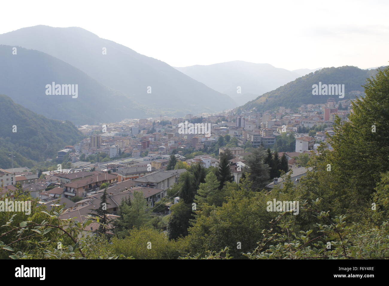 Aerial view of Lumezzane in Trompia Valley in northern Italy Stock ...