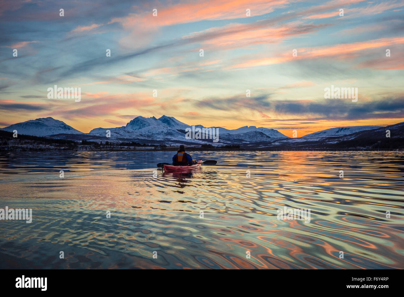 Beautiful calm water kayaking Stock Photo - Alamy