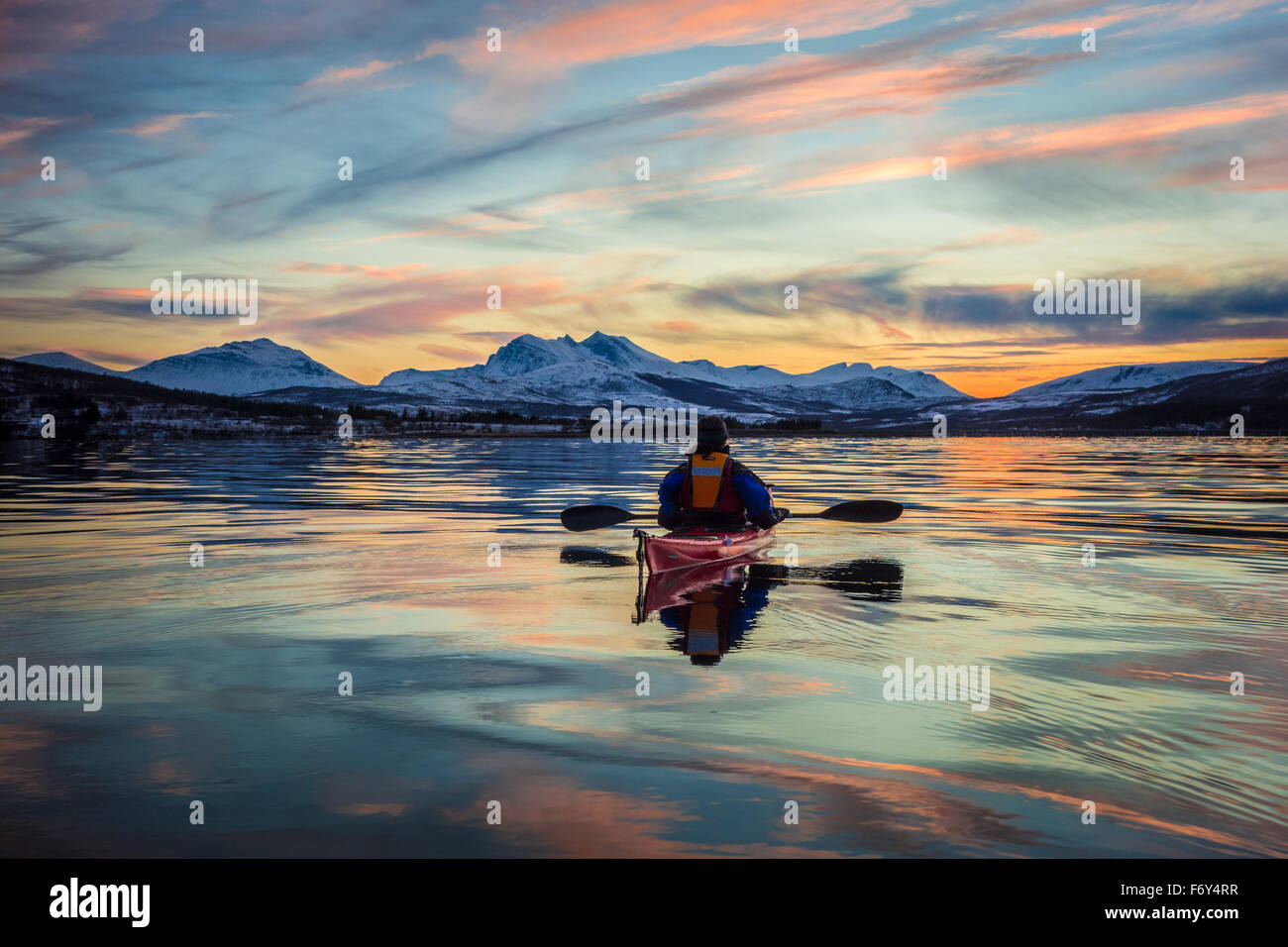 Beautiful calm water kayaking Stock Photo - Alamy