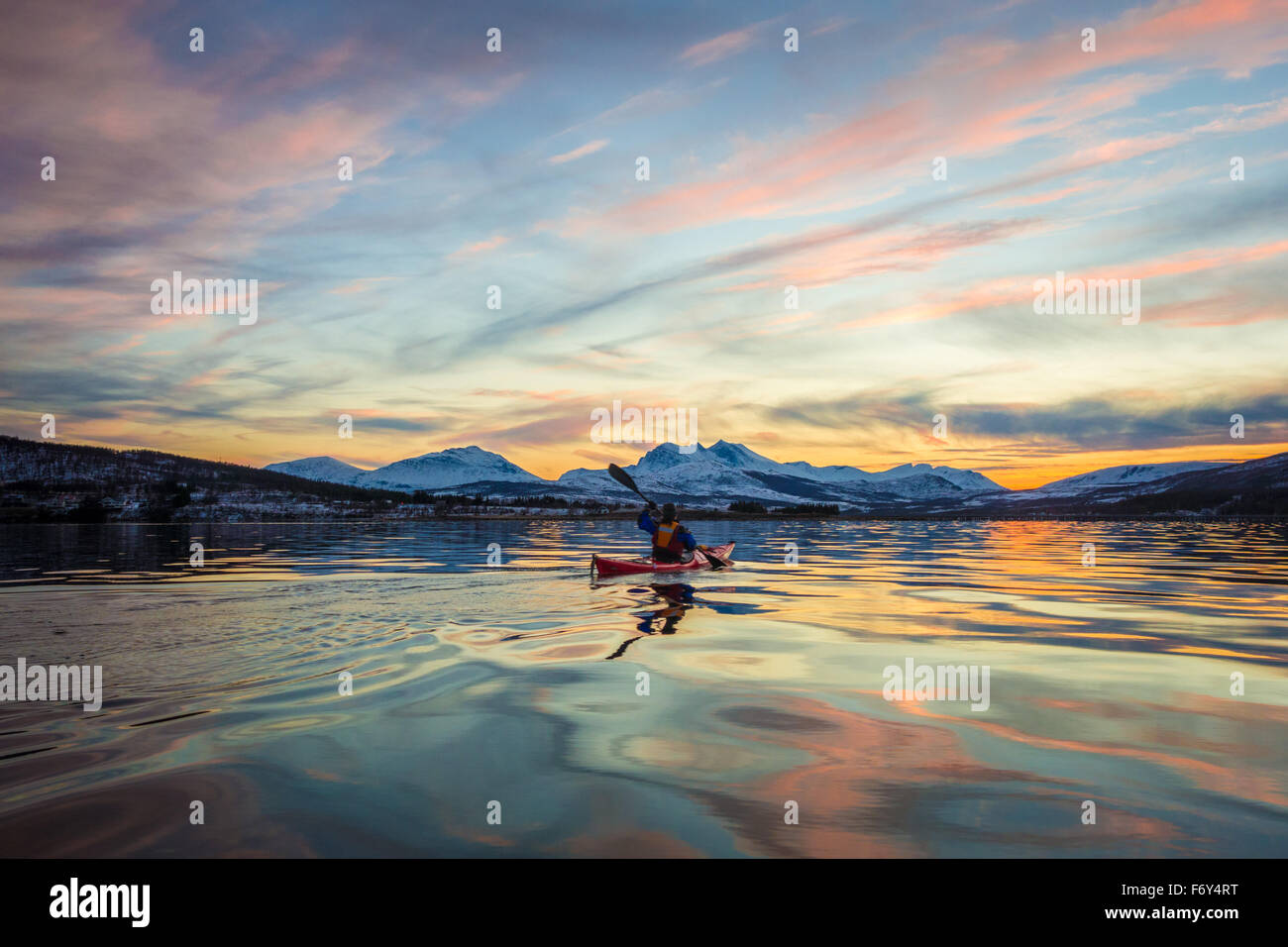 Beautiful calm water kayaking Stock Photo - Alamy