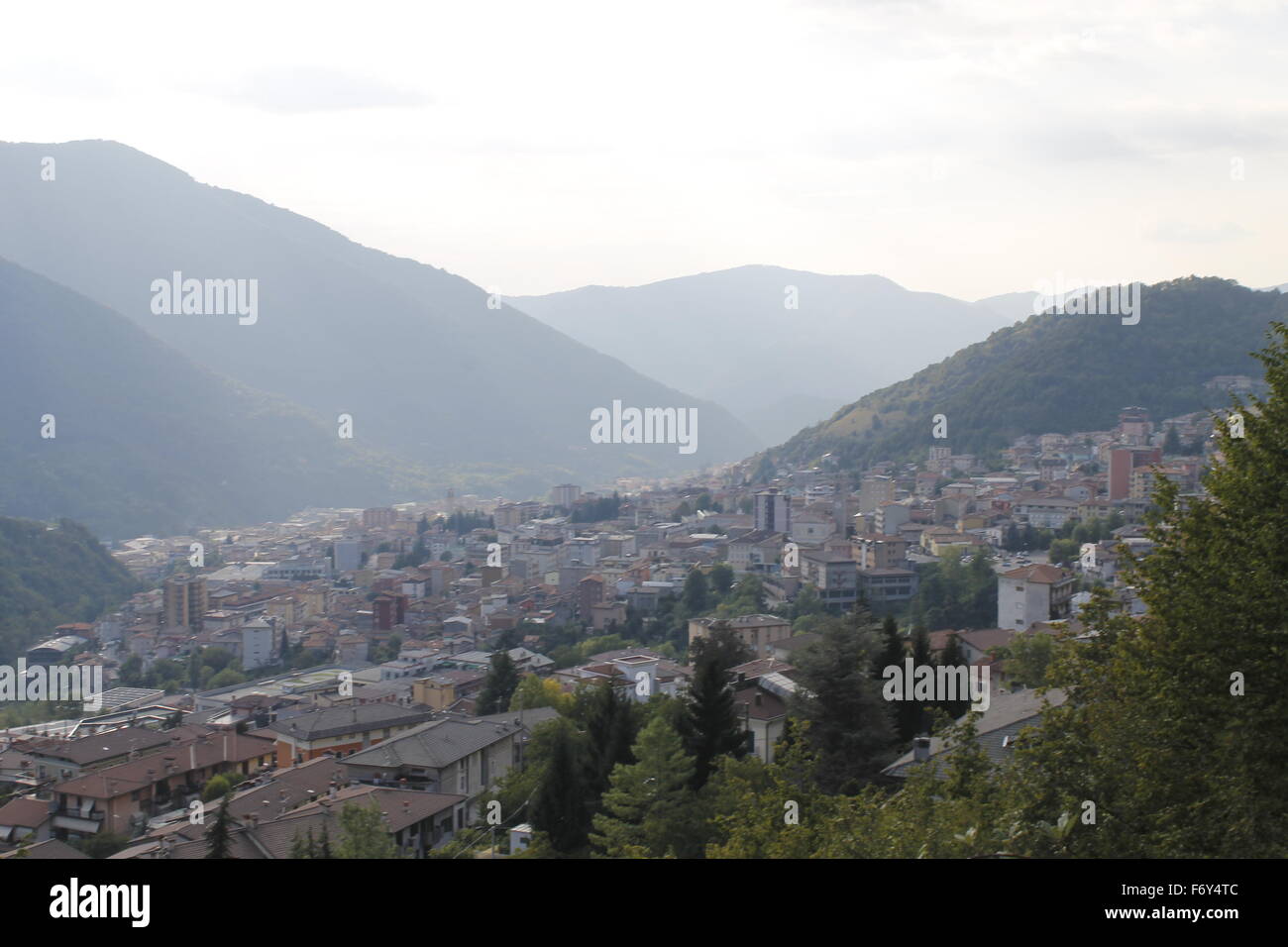 Aerial view of Lumezzane in Trompia Valley in northern Italy Stock ...