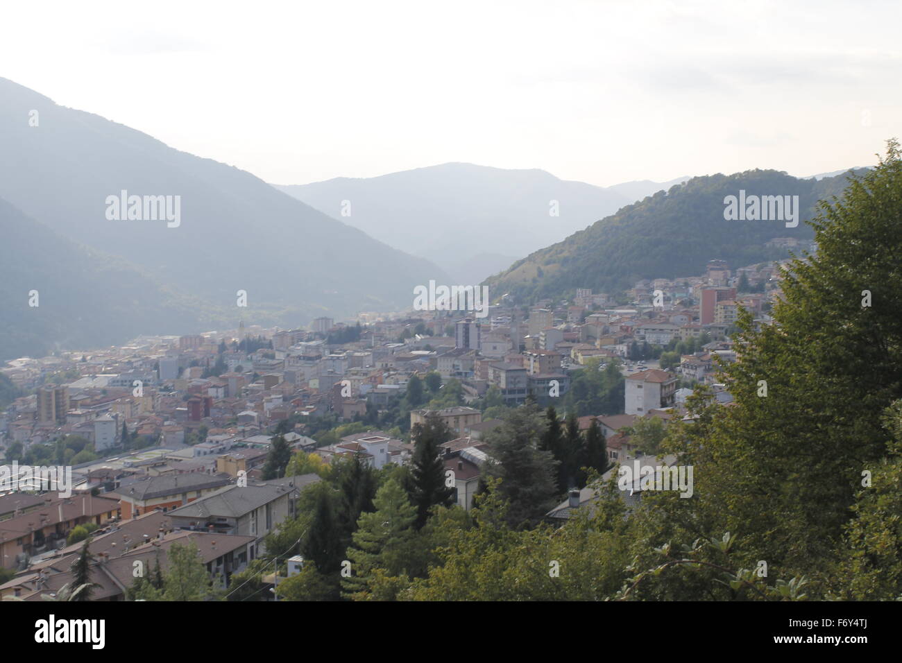 Aerial view of Lumezzane in Trompia Valley in northern Italy Stock ...