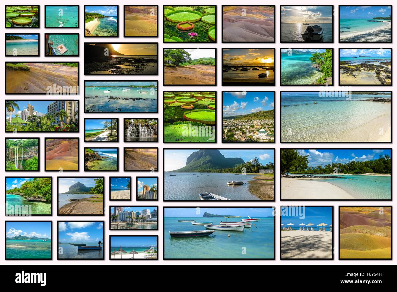 Mauritius landscapes collage Stock Photo - Alamy
