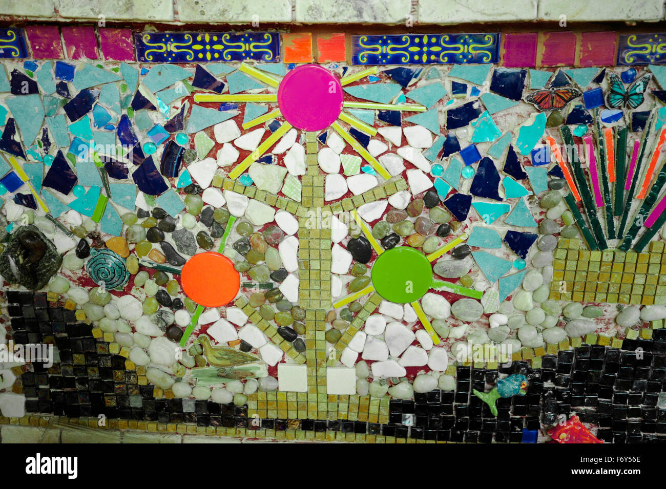 Mosaic made with colorful tiles Stock Photo - Alamy