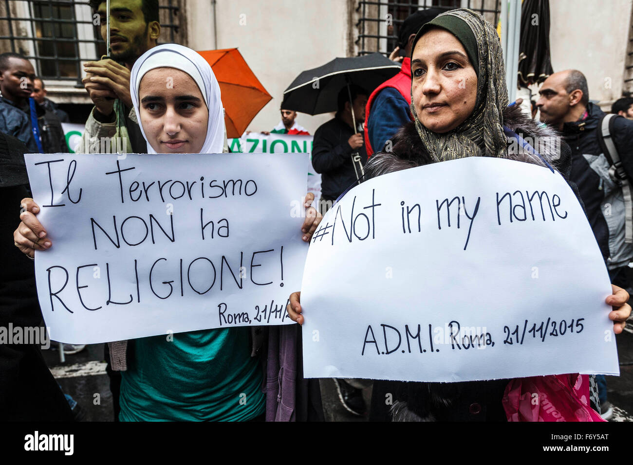Rome, Italy. 21st Nov, 2015. Members of Muslims Communities take part ...