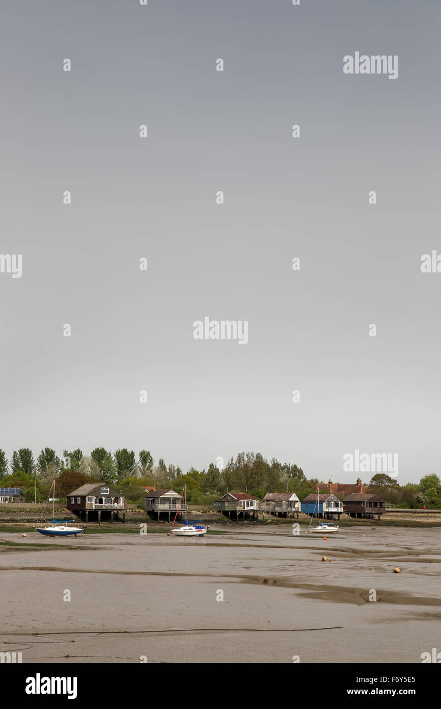 seascape image looking out at the mud and boats of maldon Stock Photo ...