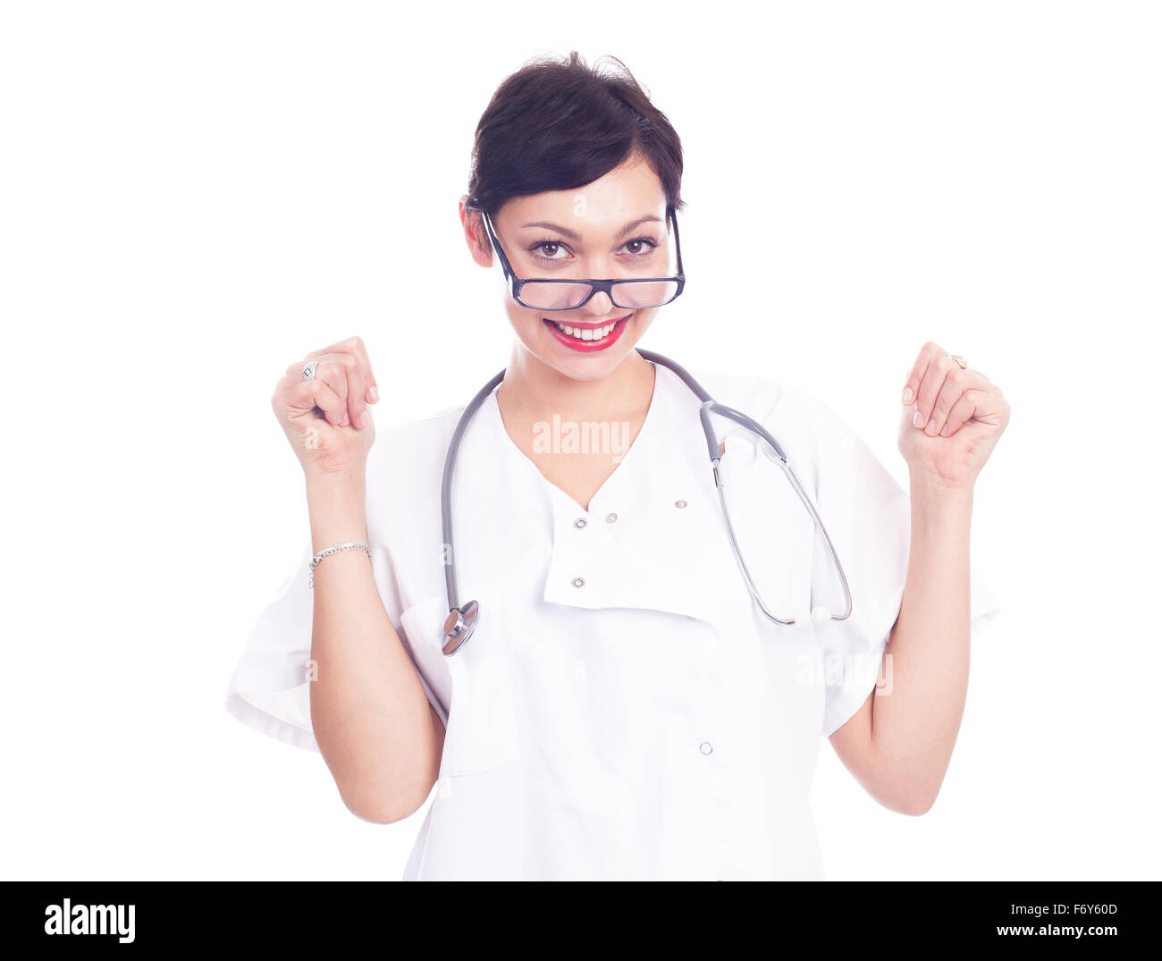 Portrait of beautiful laughing female doctor Stock Photo - Alamy