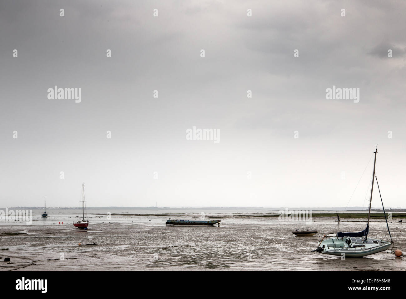 Landscape Image Looking At Across The Muddy Beach Of The Essex