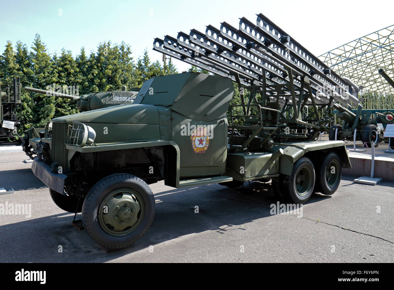 A WWII Soviet BM-13N Katyusha multiple rocket launcher in the ...