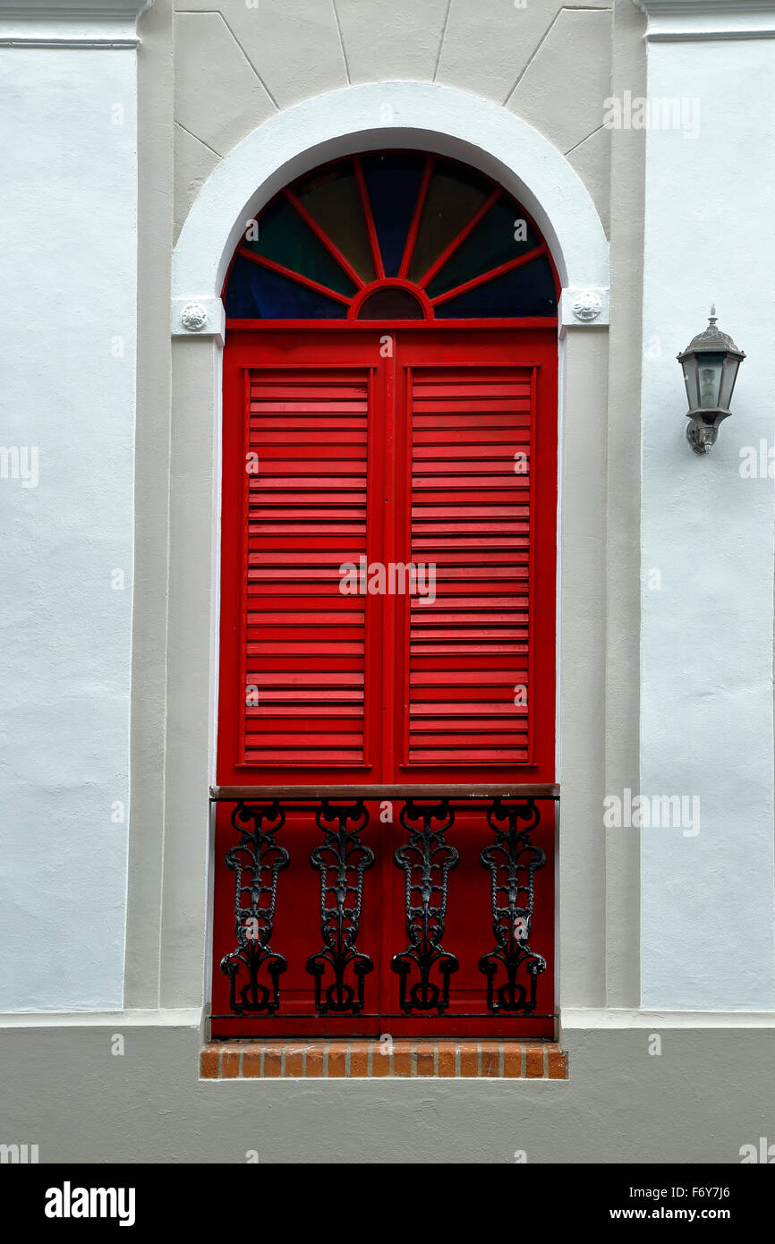 Red window, Old San Juan, Puerto Rico Stock Photo - Alamy