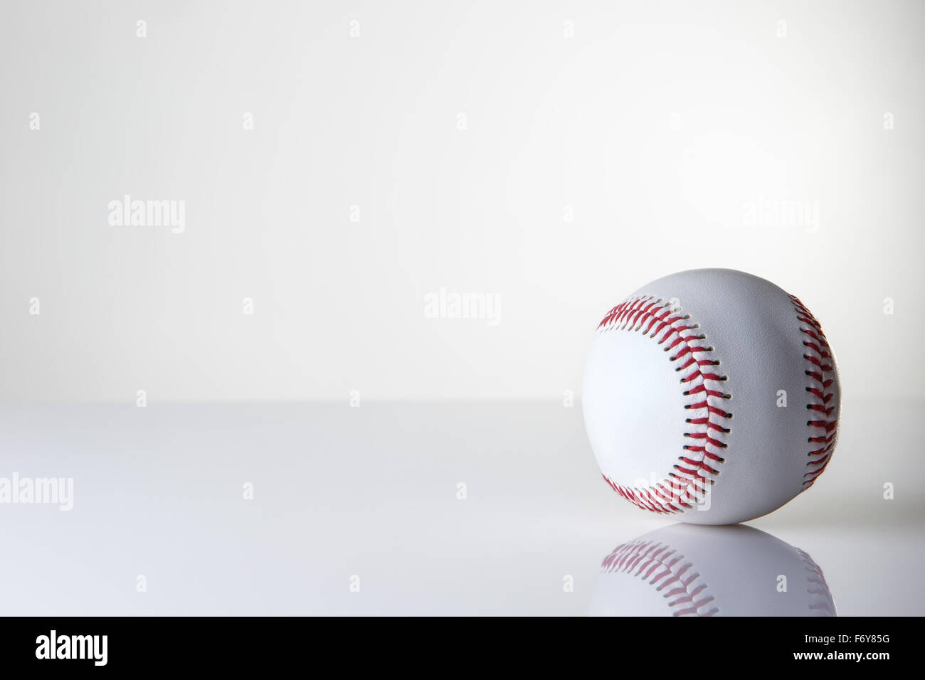 single base ball shot in the studio on white perspex background Stock ...