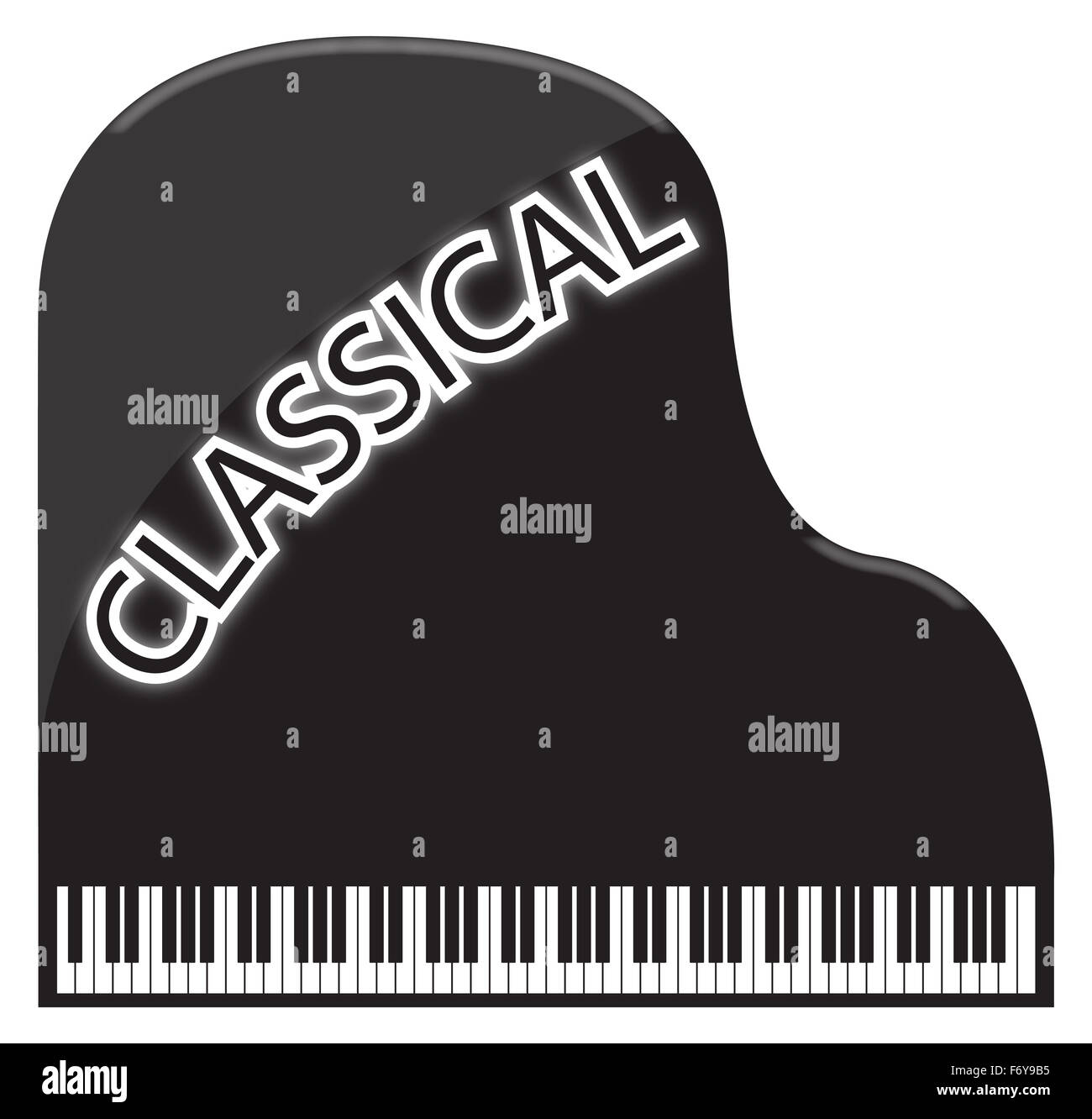 A classical grand piano design isolated on a white background Stock ...