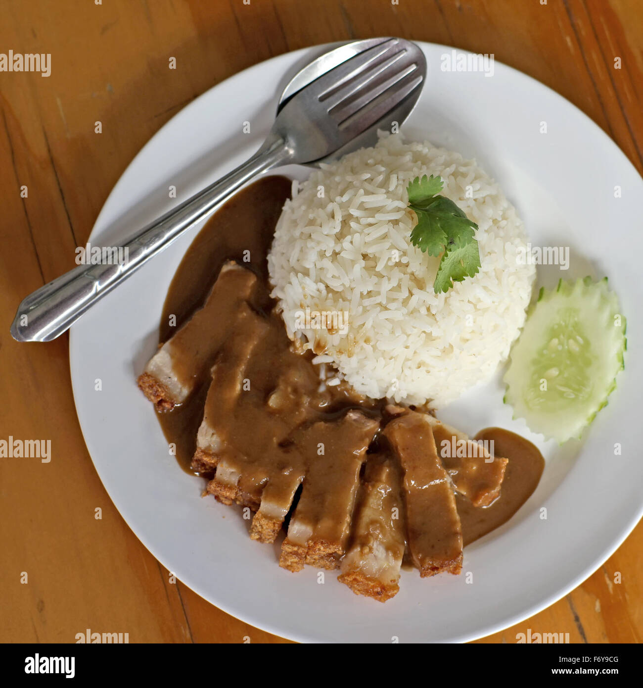 Rice red pork sauce hi-res stock photography and images - Alamy