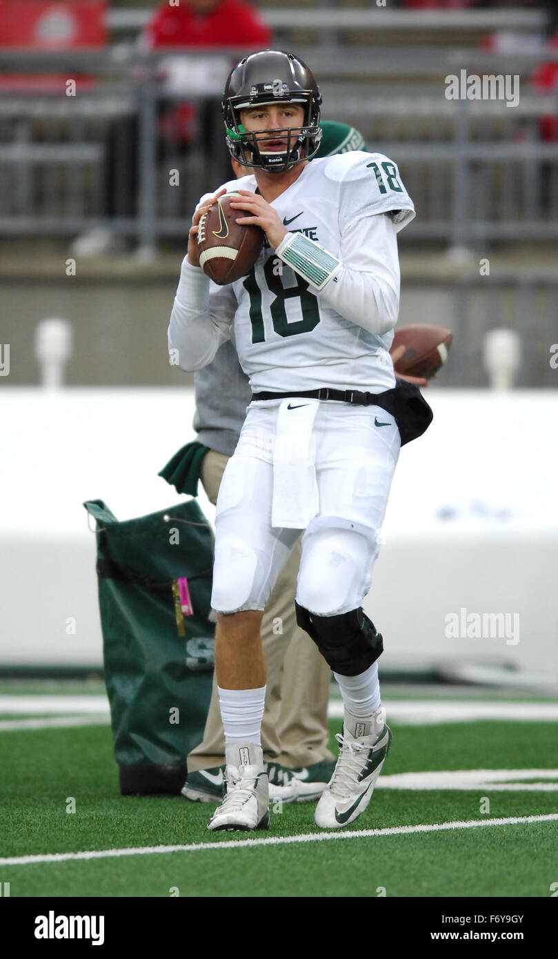 Columbus, Ohio, USA. 21st Nov, 2015. Connor Cook #18 during the ...