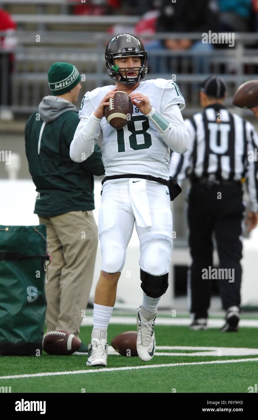 Columbus, Ohio, USA. 21st Nov, 2015. Connor Cook #18 during the ...