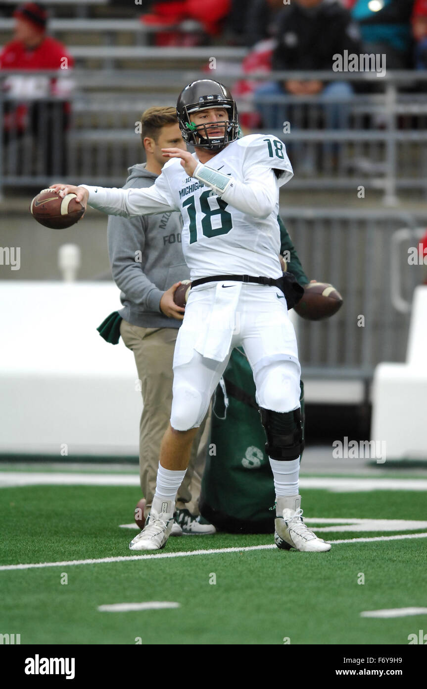 Columbus, Ohio, USA. 21st Nov, 2015. Connor Cook #18 during the ...
