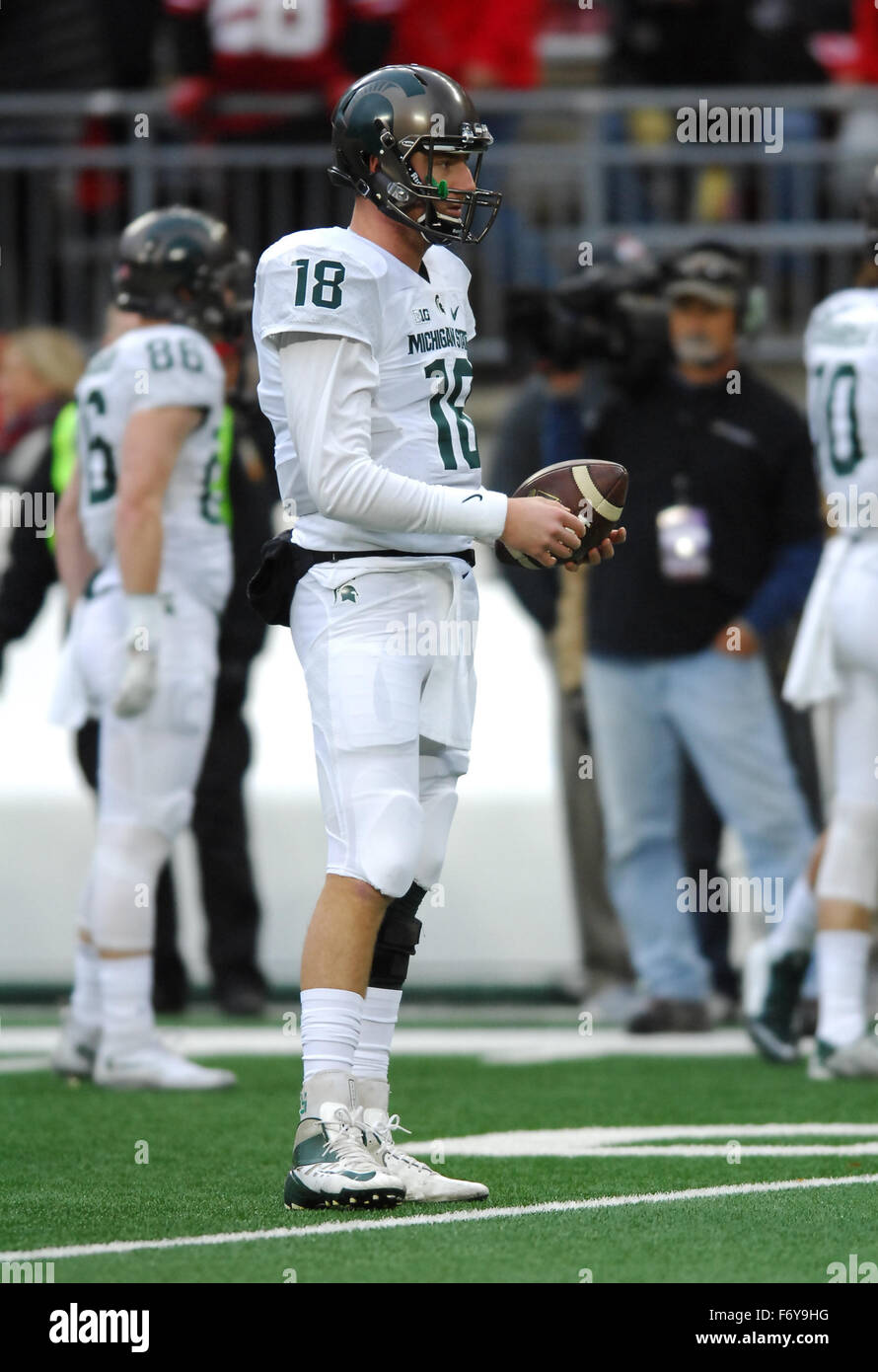 Columbus, Ohio, USA. 21st Nov, 2015. Connor Cook #18 during the ...