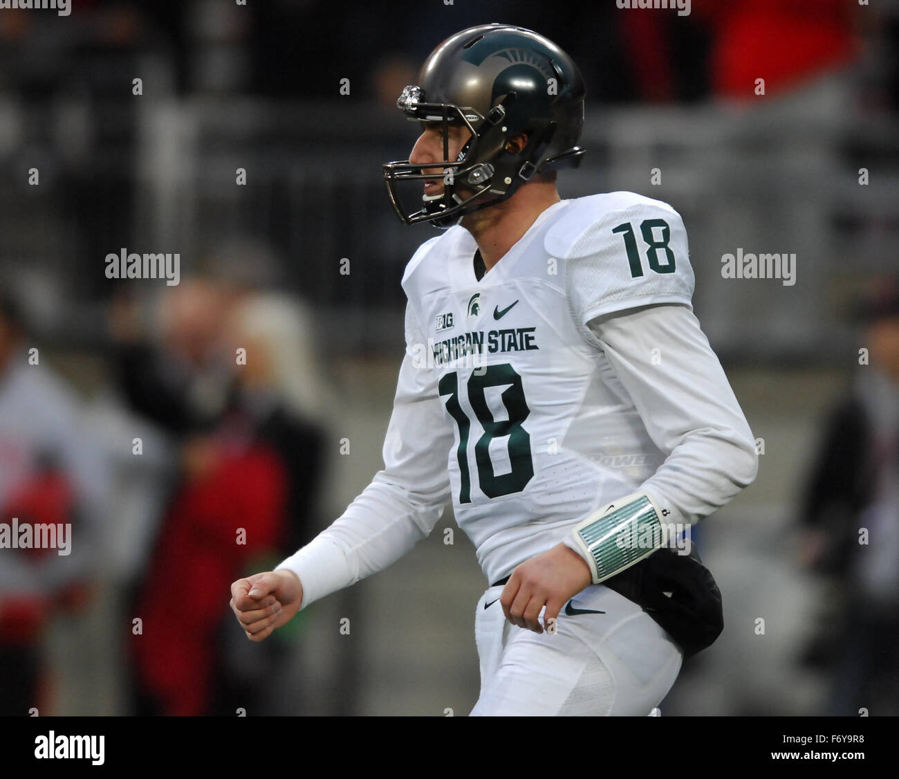 Columbus, Ohio, USA. 21st Nov, 2015. Connor Cook #18 during the ...