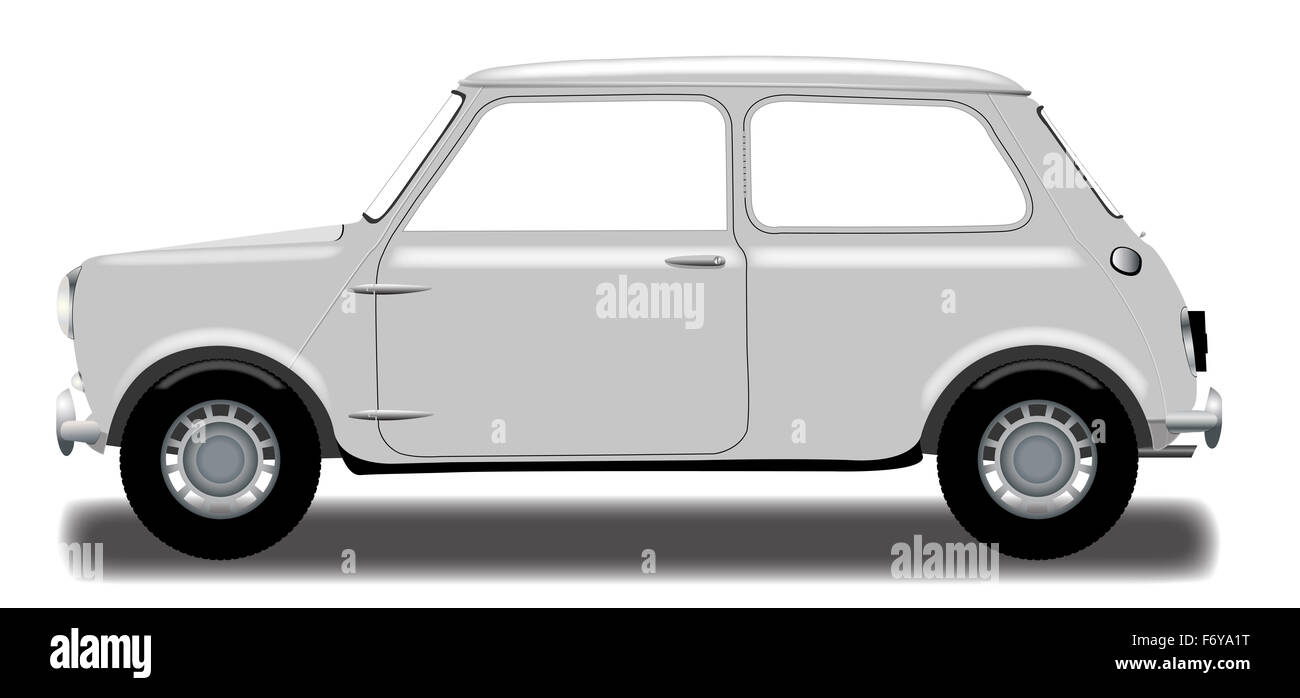A detailed small car isolated on a white background Stock Photo - Alamy