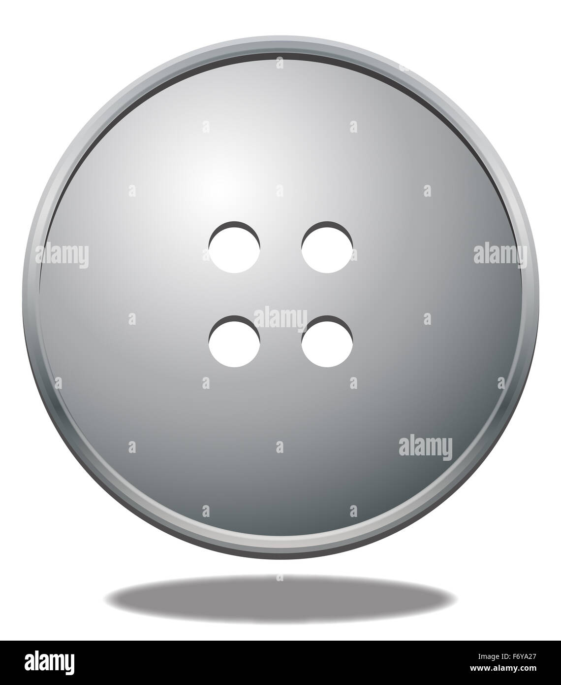 A silver button design isolated on a white background Stock Photo - Alamy