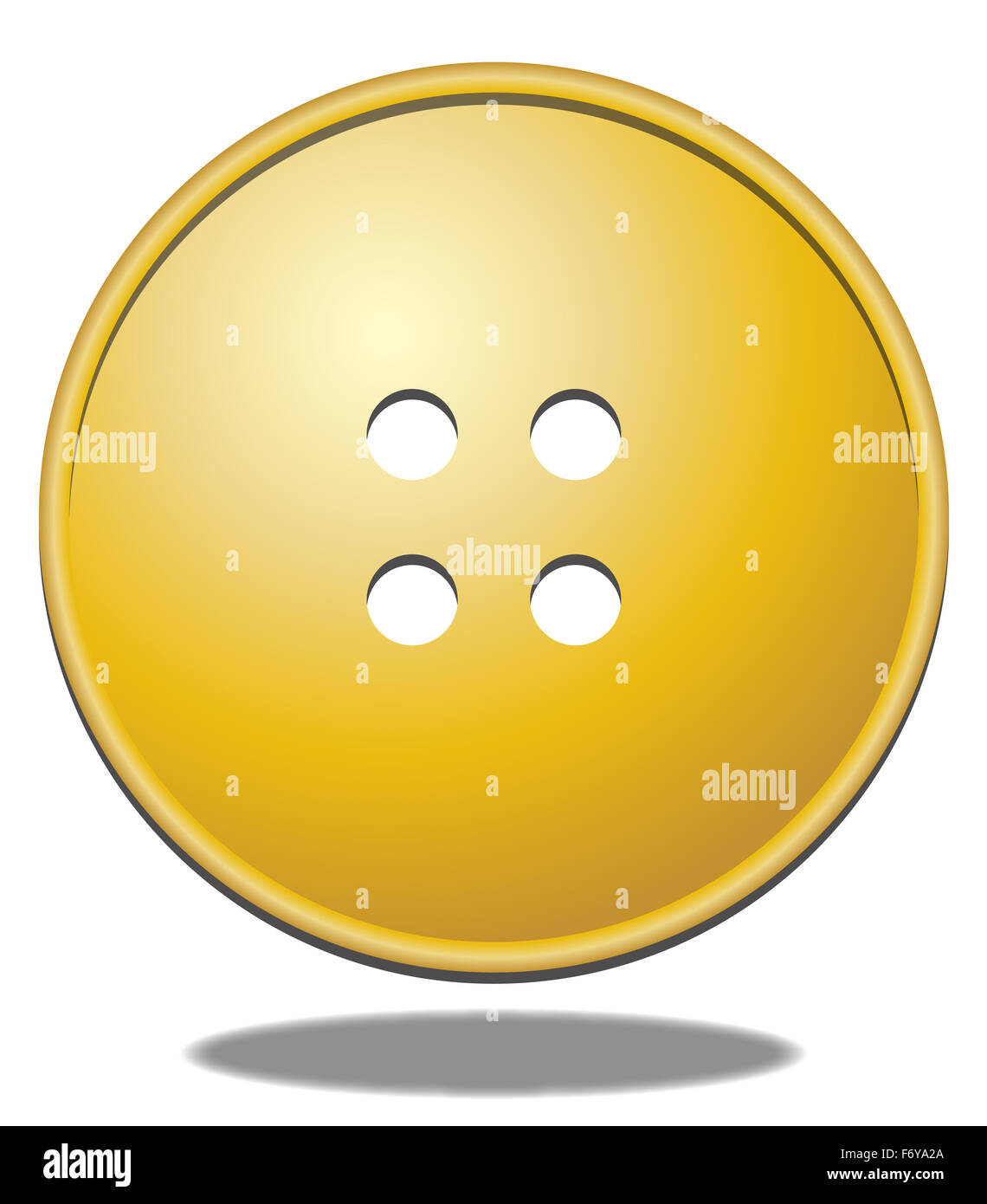 A gold button design isolated on a white background Stock Photo - Alamy
