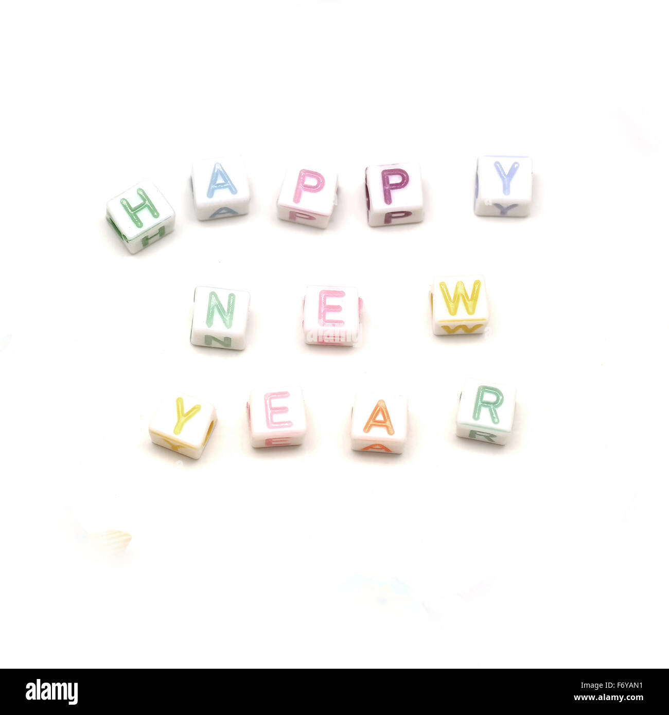 colorful word happy new year isolated on white background Stock Photo ...