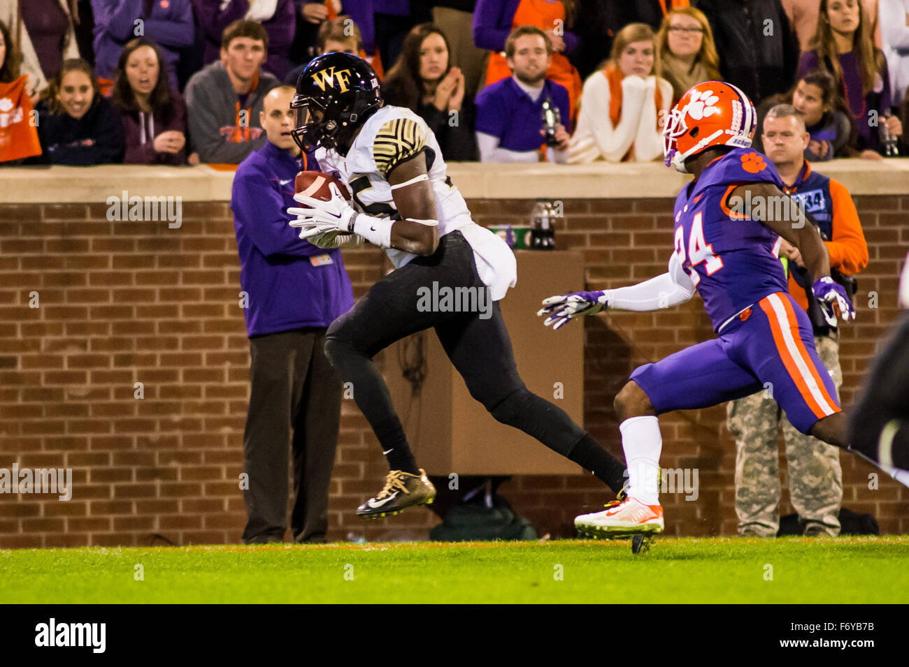 Clemson, SC, USA. 21st Nov, 2015. Wake Forest Demon Deacons wide ...