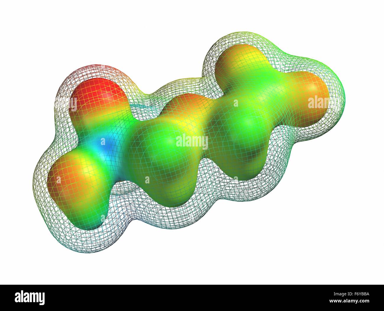 Glyphosate, molecular model. Broad-spectrum-herbicide used to kill ...