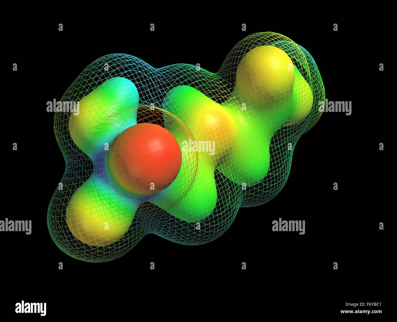 Glyphosate, molecular model. Broad-spectrum-herbicide used to kill ...