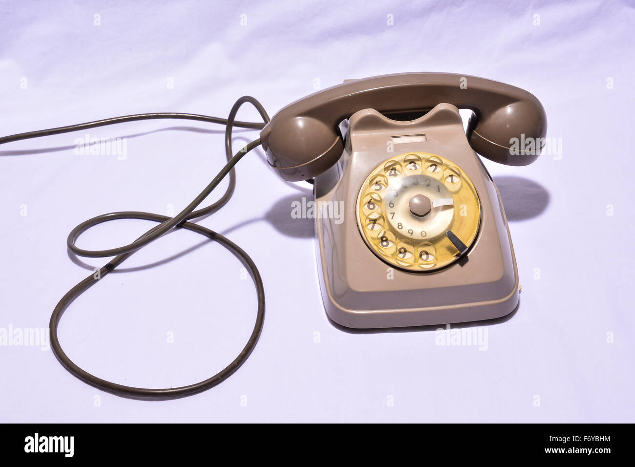 Vintage Old Wheel Telephone Stock Photo - Alamy