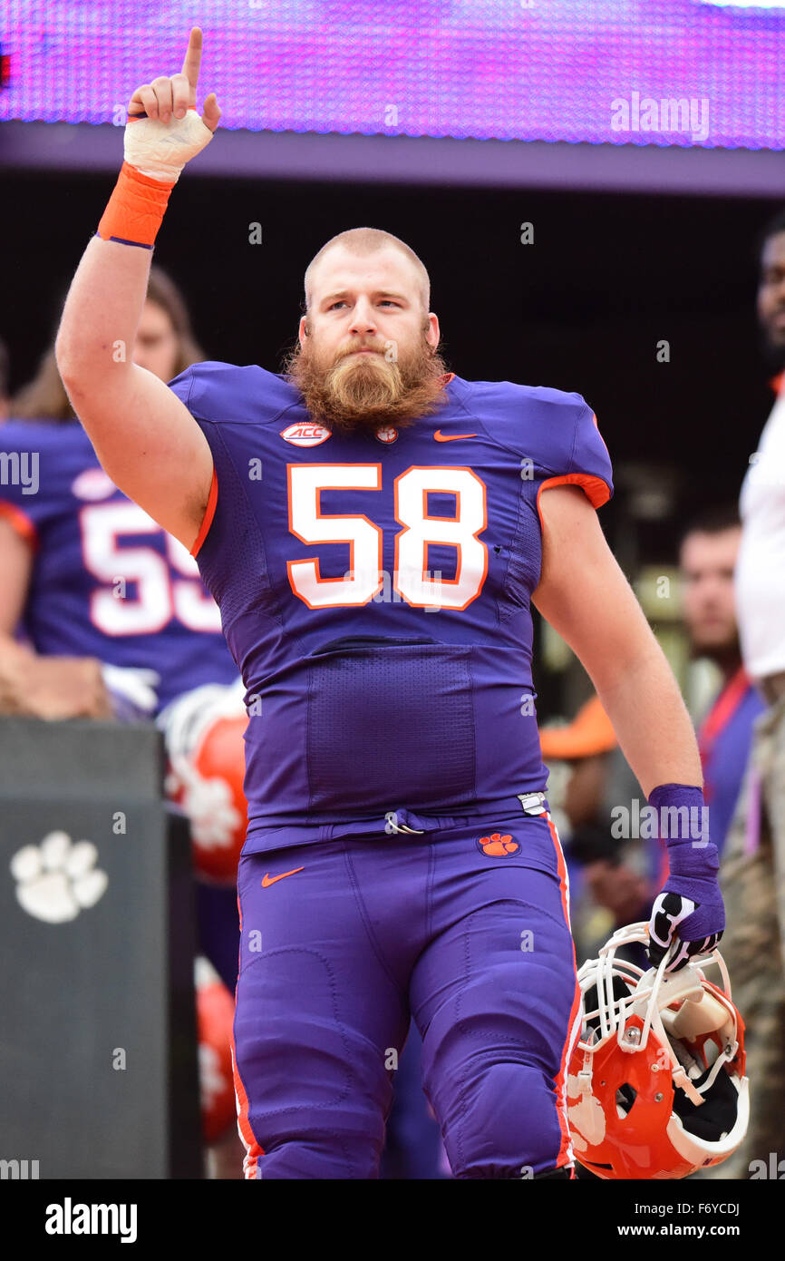 Clemson offensive lineman Ryan Norton (58) before the NCAA college ...