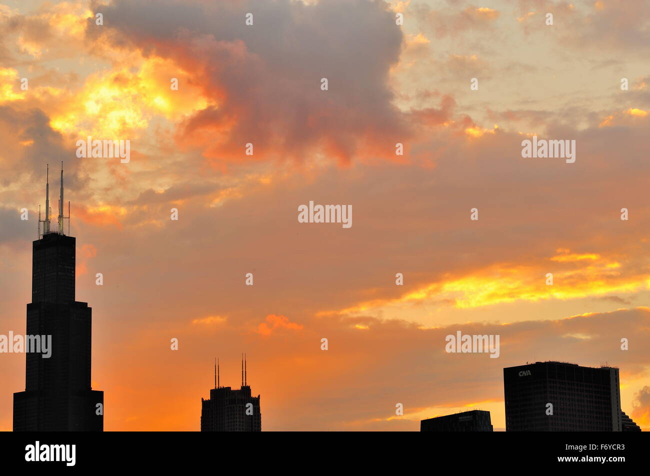 Not long before sunset the sun injects spectacular color into scattered ...