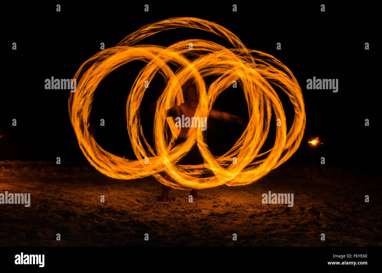 Fire Show on the beach Stock Photo - Alamy