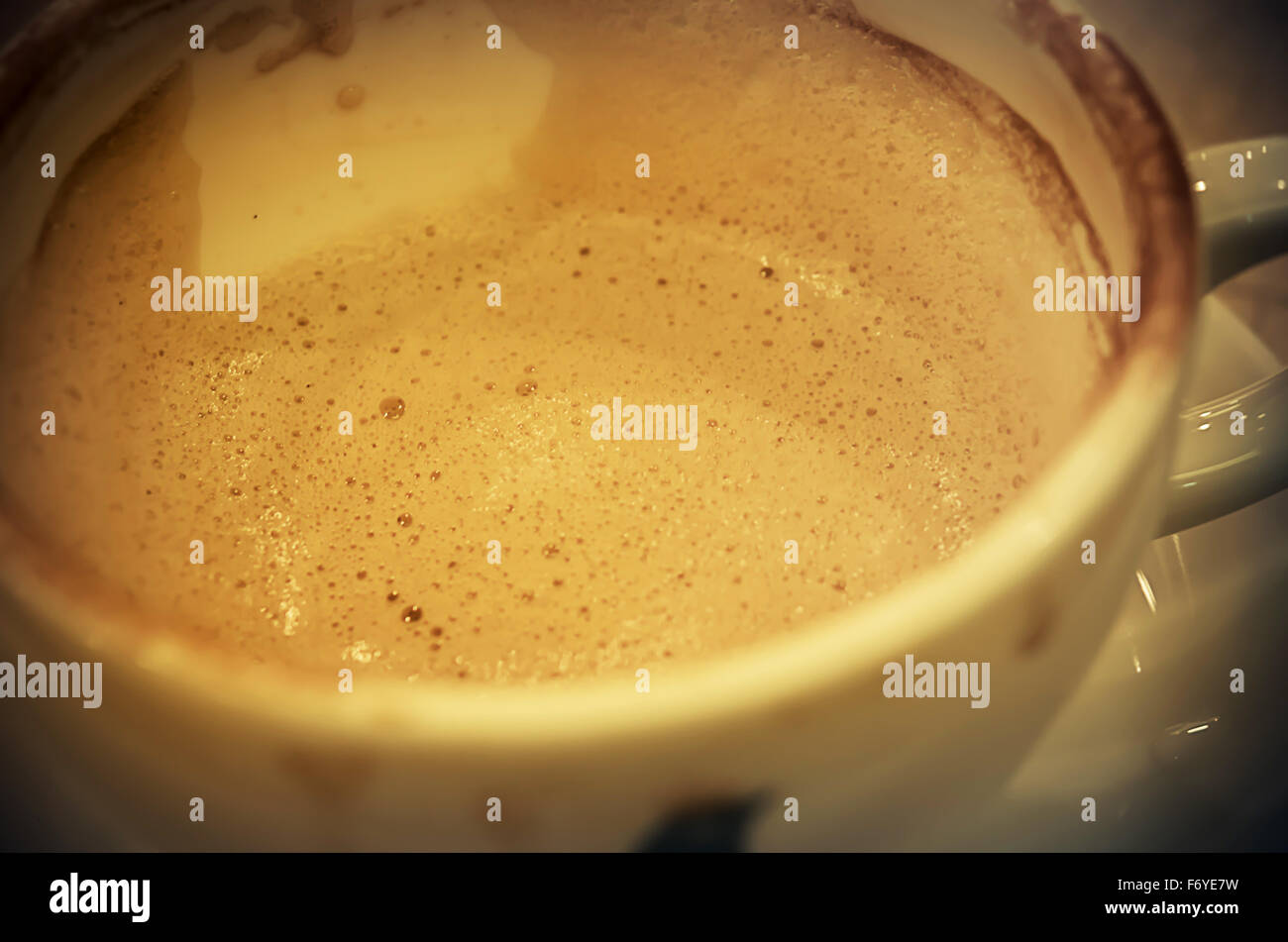 dirty coffee cups.Vintage style color effect Stock Photo - Alamy