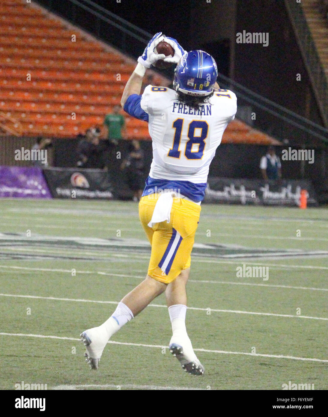 November 21, 2015 - San Jose State Spartans tight end Billy Freeman (18 ...