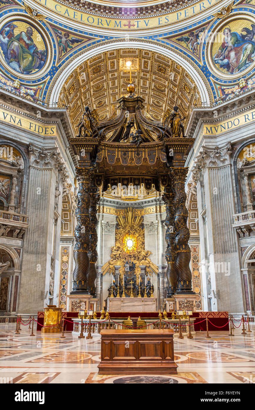 Inside view of the dome of st peters basilica hi-res stock photography ...