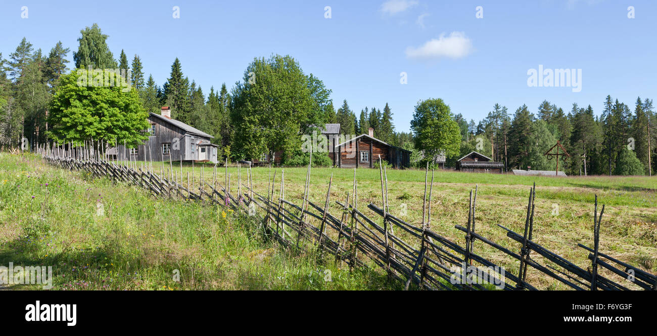 INDAL, SWEDEN ON JULY 25, 2015. View of a beautiful wooden homestead ...