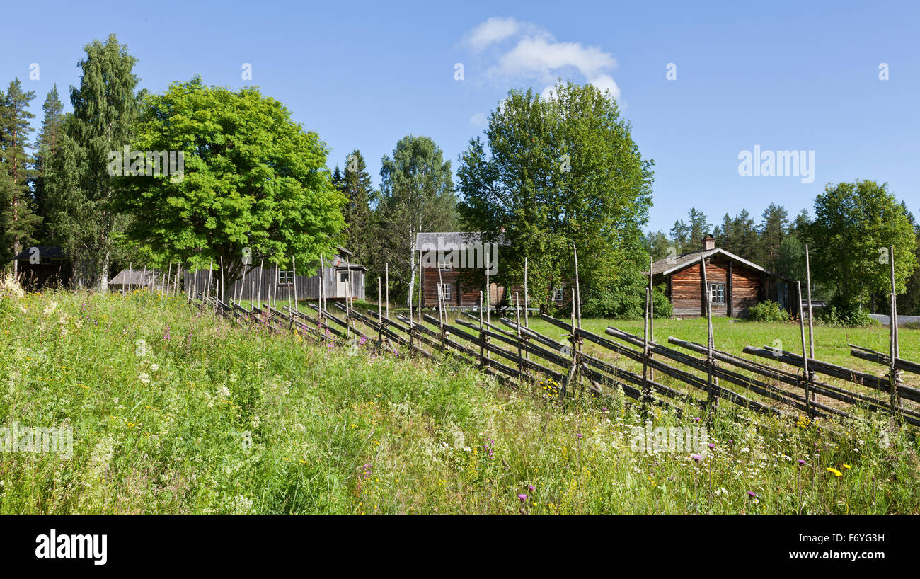 INDAL, SWEDEN ON JULY 25, 2015. View of a beautiful wooden homestead ...