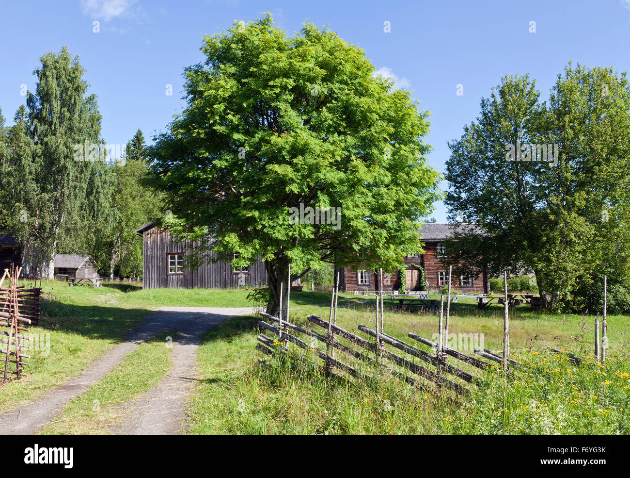 INDAL, SWEDEN ON JULY 25, 2015. View of a beautiful wooden homestead ...