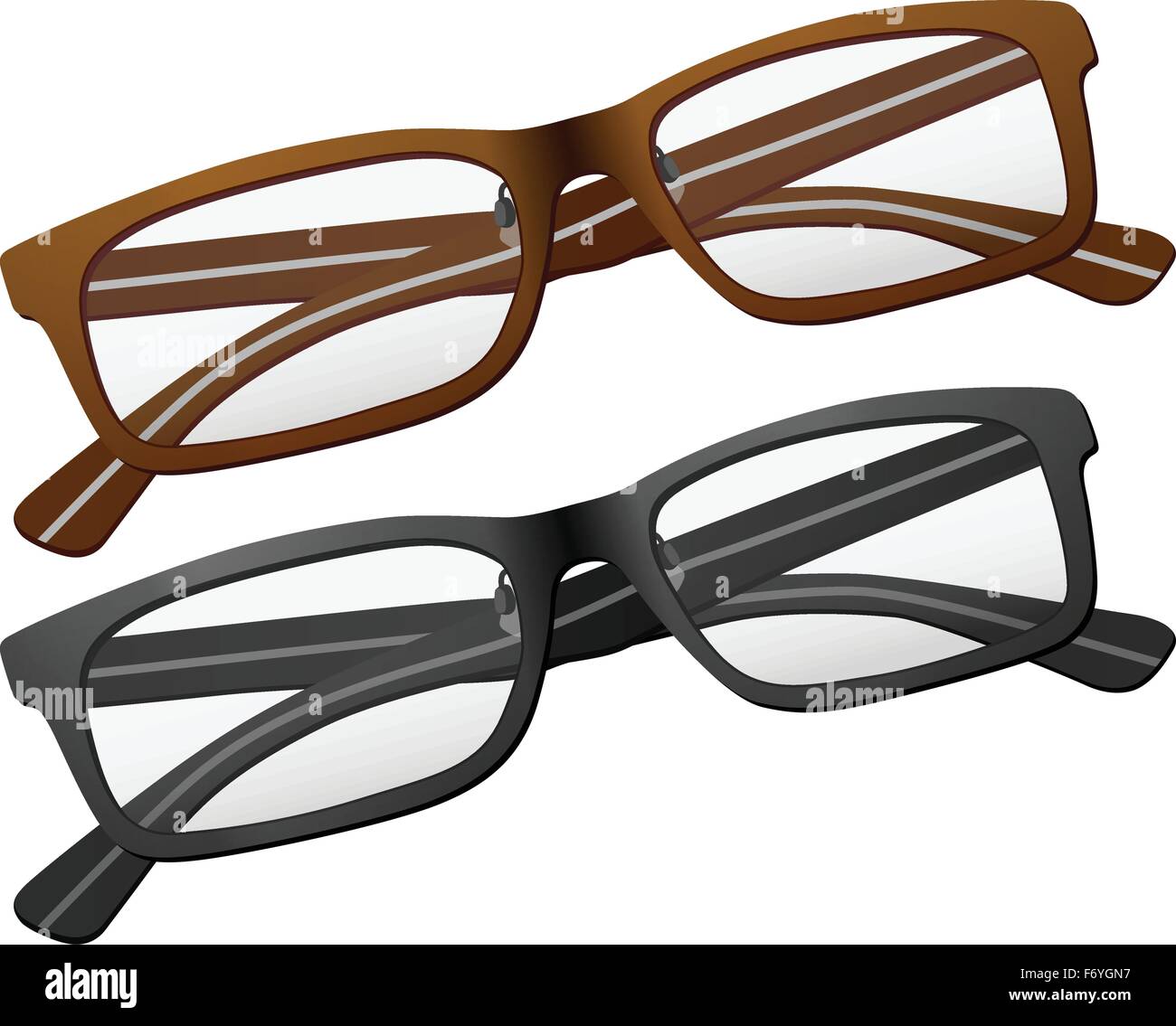 Reading glasses set on a white background. Vector illustration Stock ...