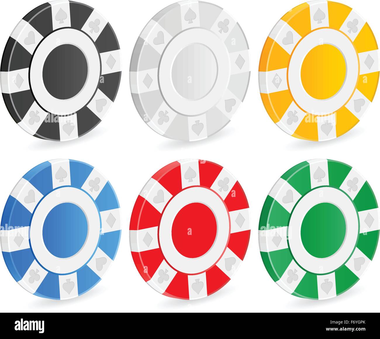 Casino chips set on white background. Vector illustration Stock Vector ...