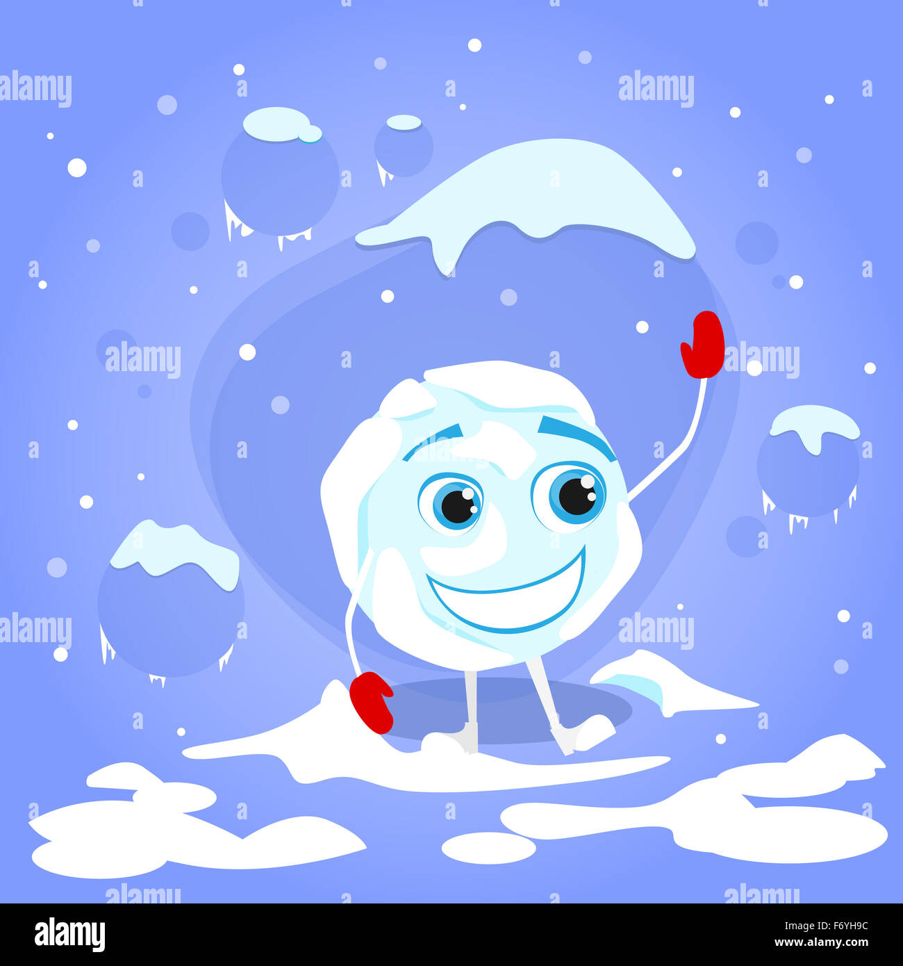 Snowball fight cartoon illustration hi-res stock photography and images ...