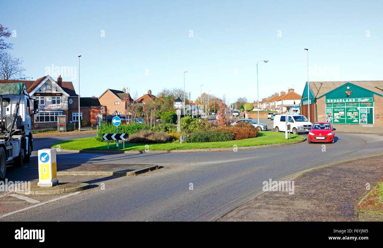 Road signs roundabout junction hi-res stock photography and images - Alamy