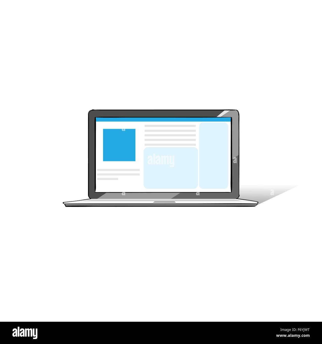 Laptop Computer Hand Draw Color Icon Vector Stock Vector Image & Art ...