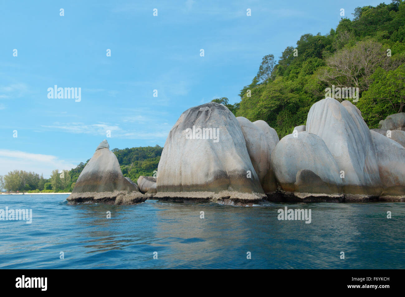 Granite rocks at the shore Perhentian Island, Malaysia, Southeast Asia ...