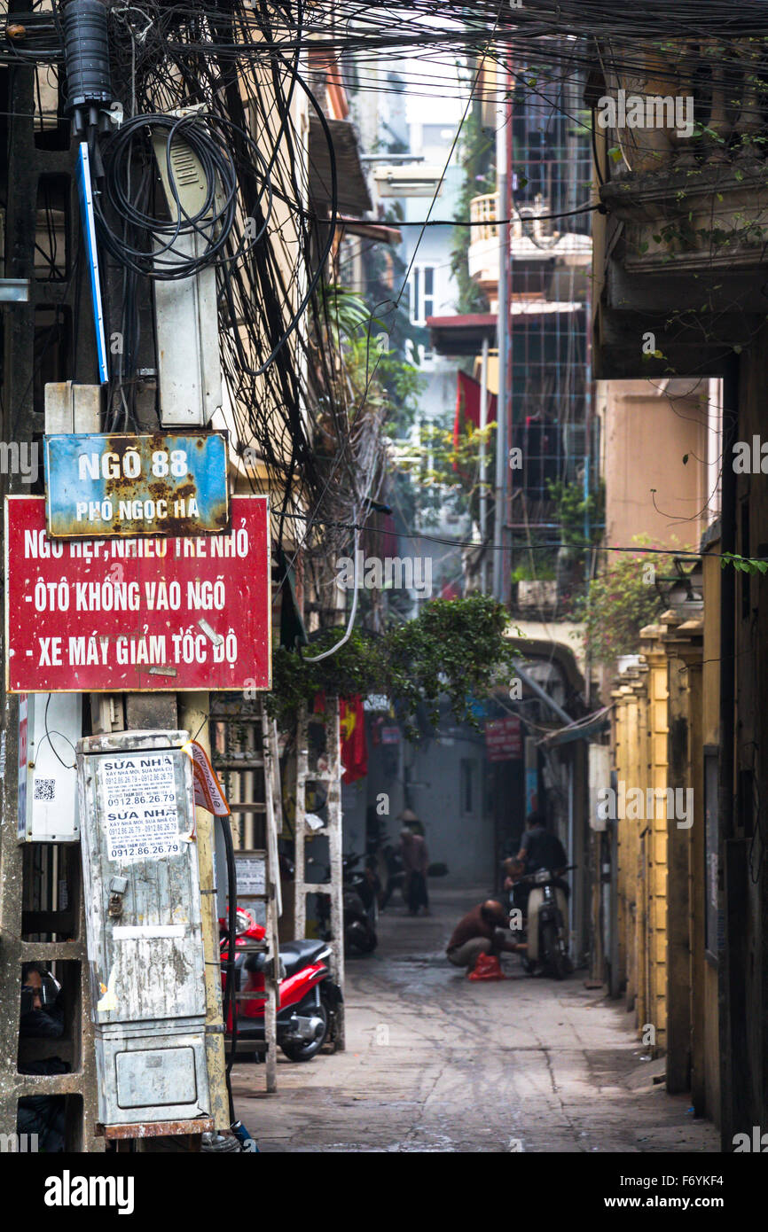 Small side street in Hanoi Stock Photo - Alamy