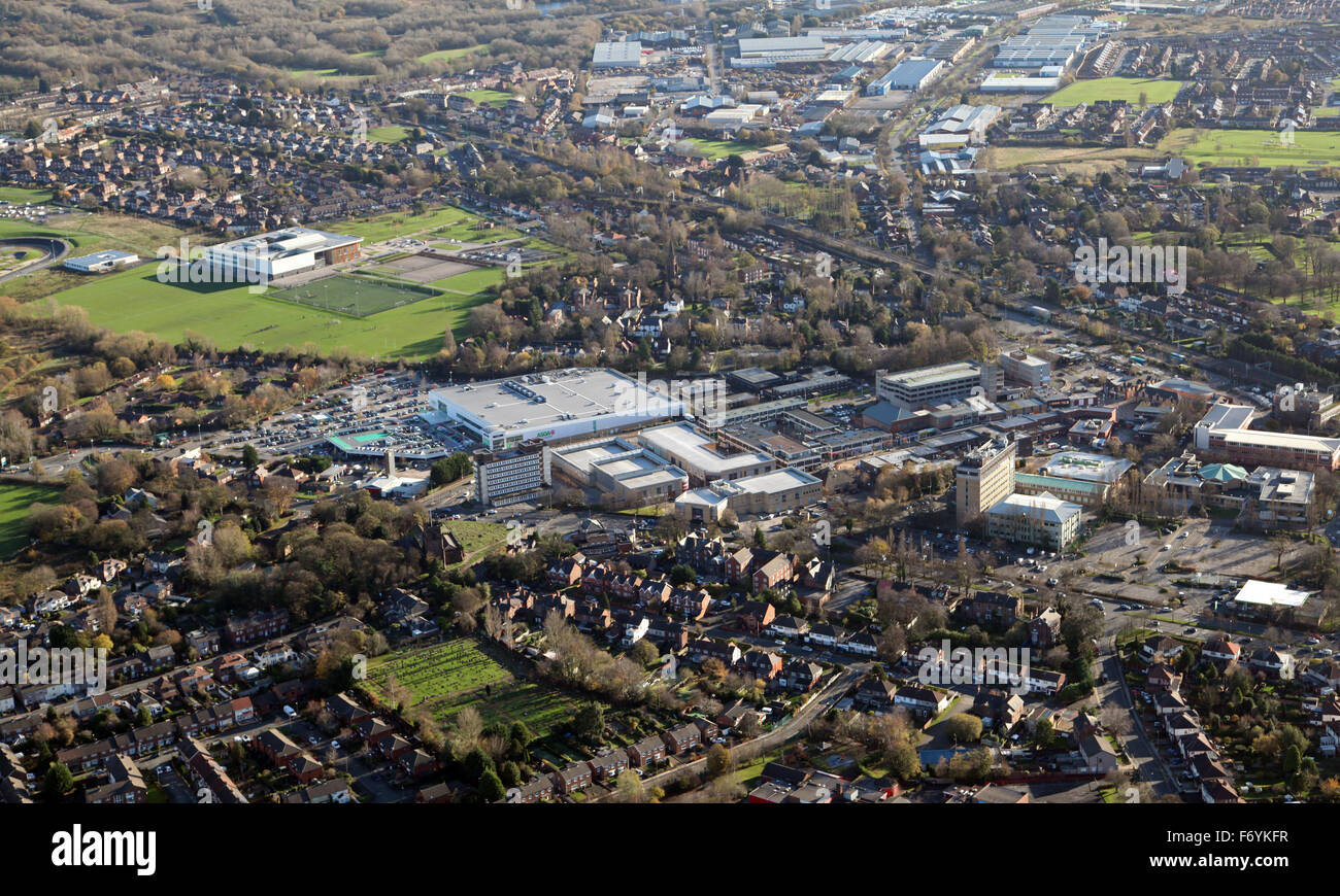 aerial view of Huyton town centre in Merseyside, UK Stock Photo ...