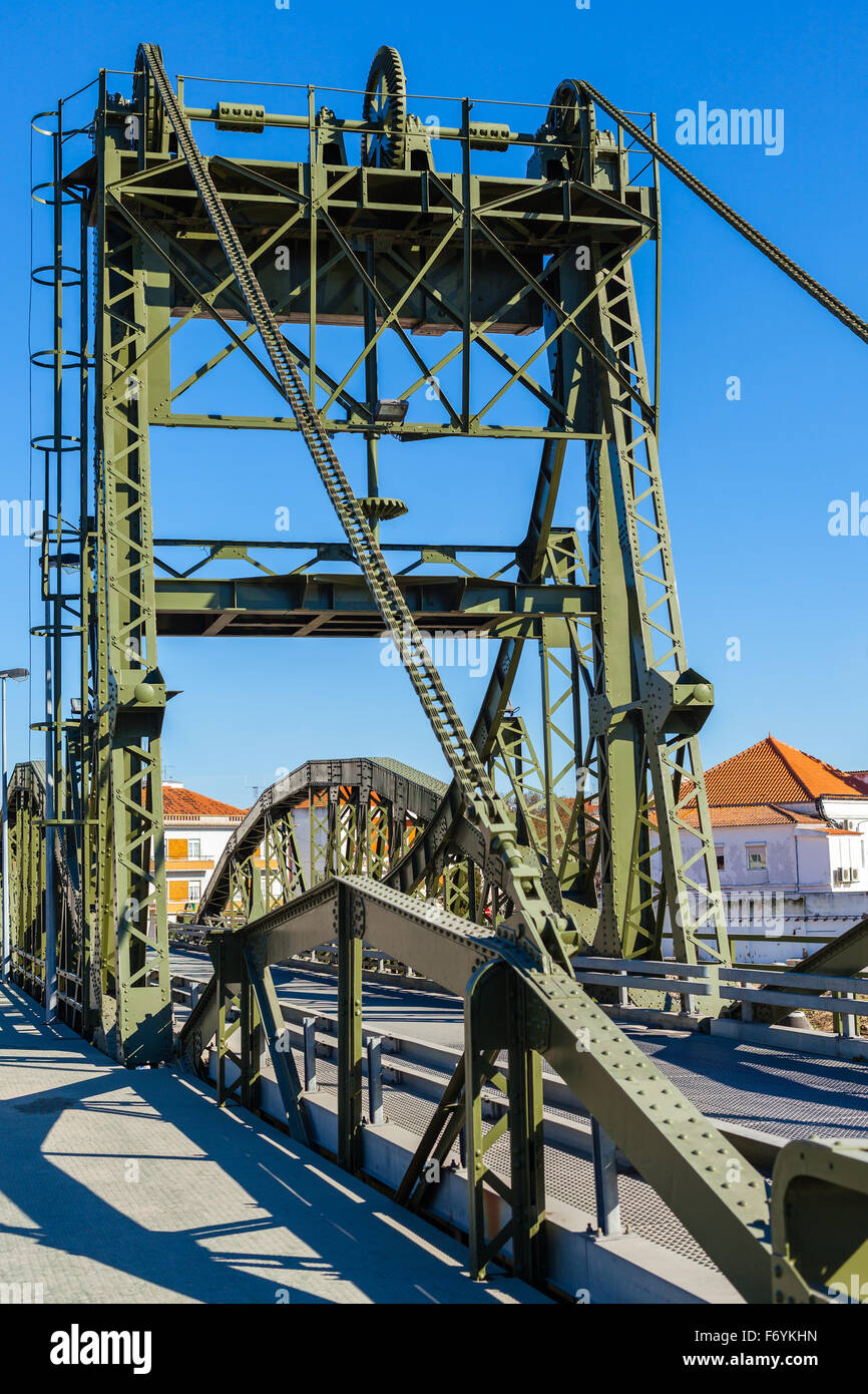 Metal structure elevation bridge over hi-res stock photography and ...