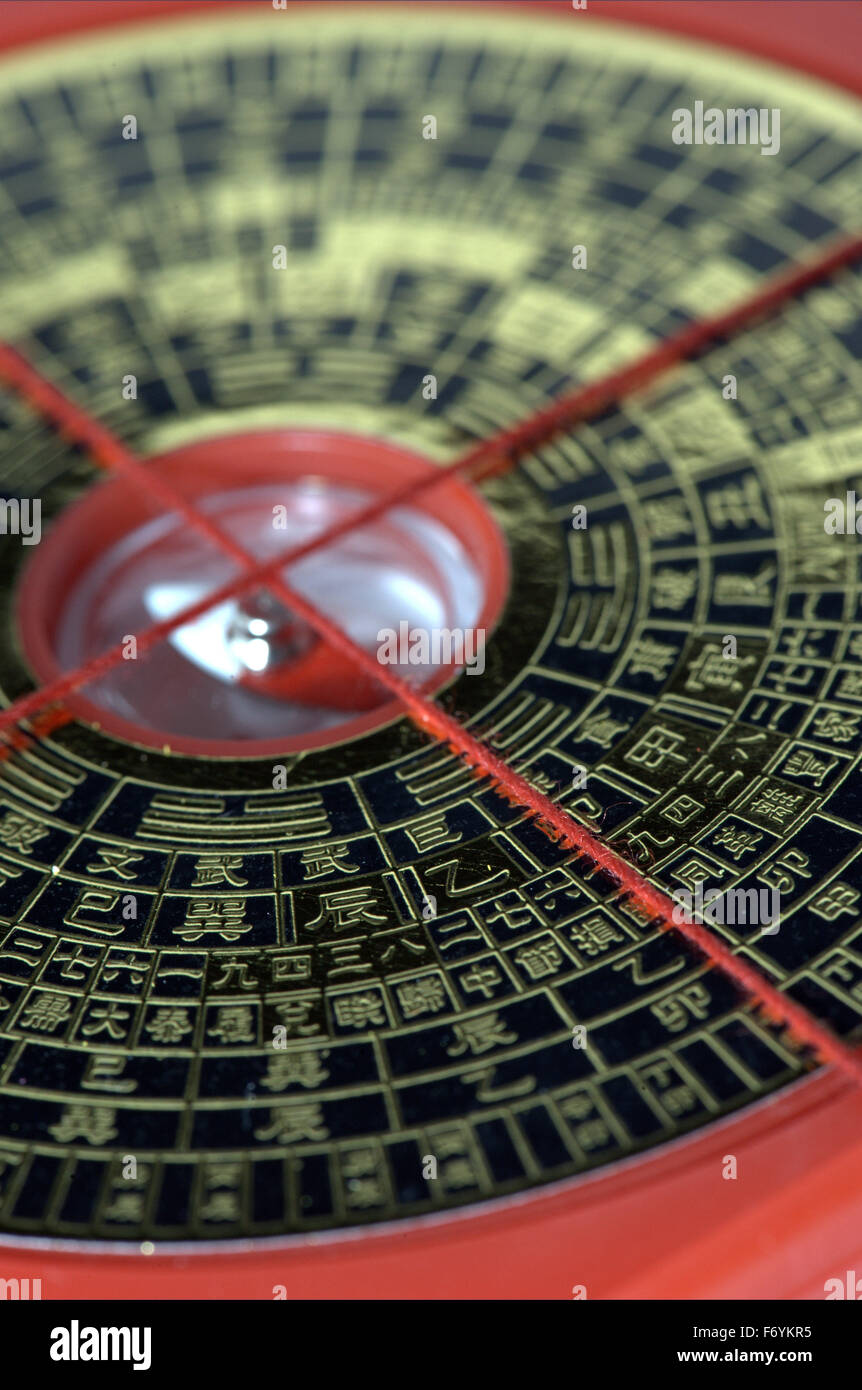 Red Feng Shui compass Stock Photo - Alamy